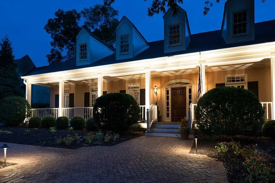 How to Solve Your Outdoor Lighting Problems: Gutter Mounted Up Lights